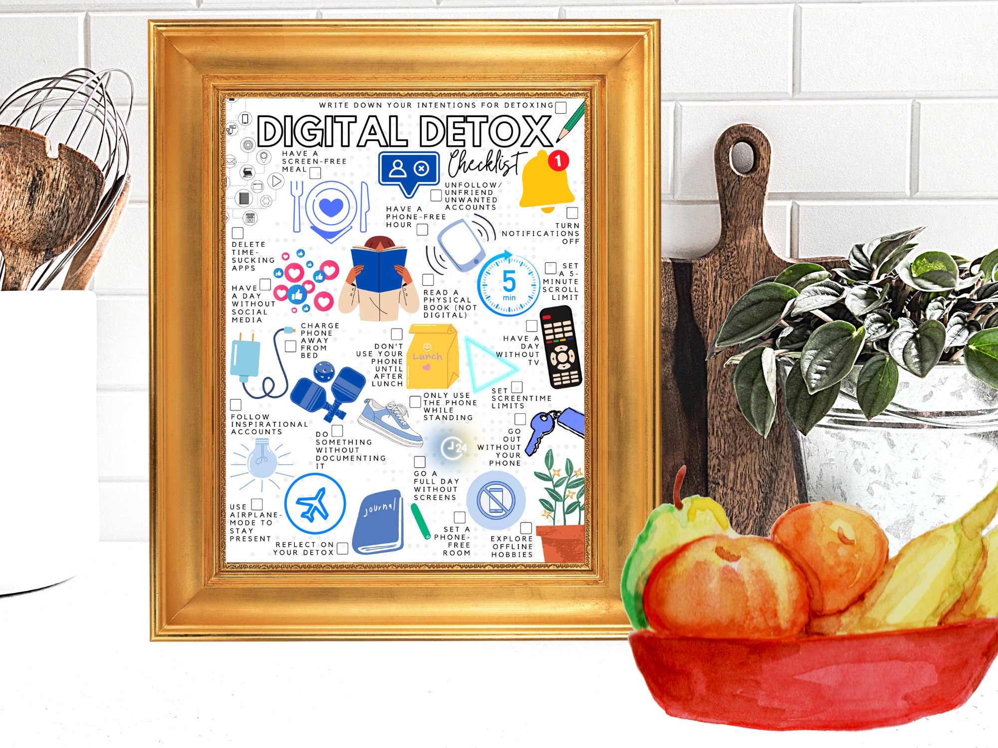 Printable Digital Detox Checklist Social Media Detox To-do List - Etsy