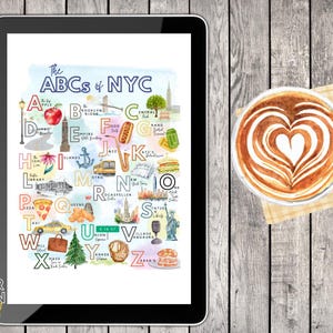 Abcs of NYC Printable | New York City Alphabet Print - Etsy