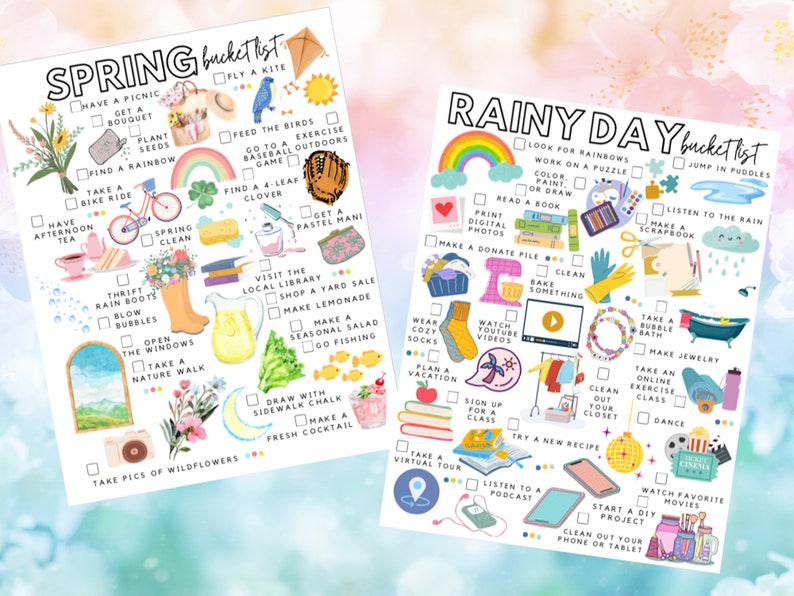 Printable Spring Bucket List Value Pack of 4 Spring To-do Lists - Etsy