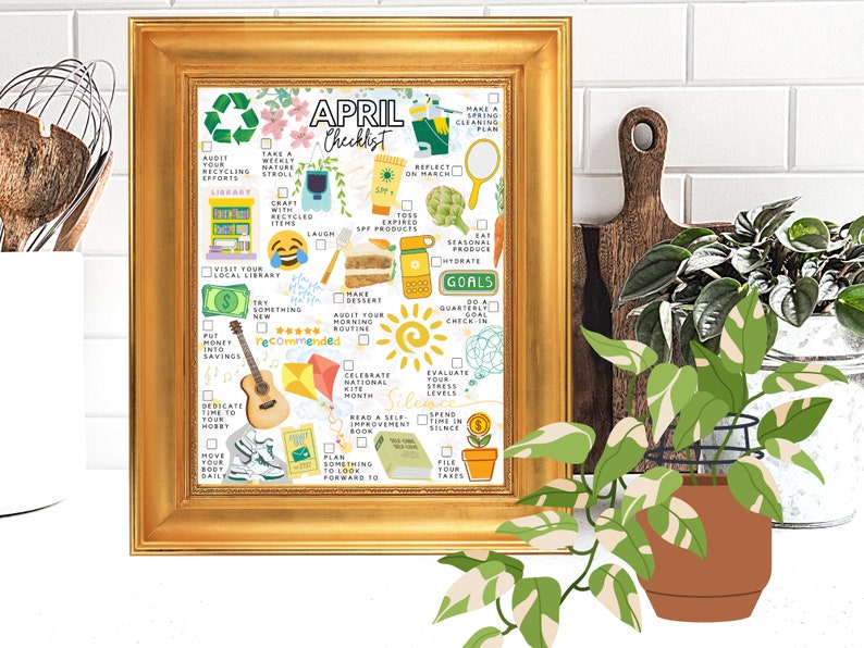 Printable April Checklist | April Bucket List - Etsy