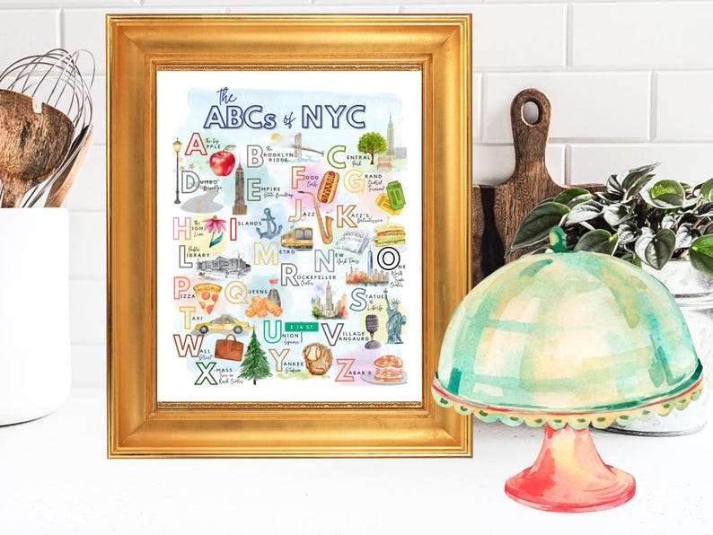 Abcs of NYC Printable | New York City Alphabet Print - Etsy