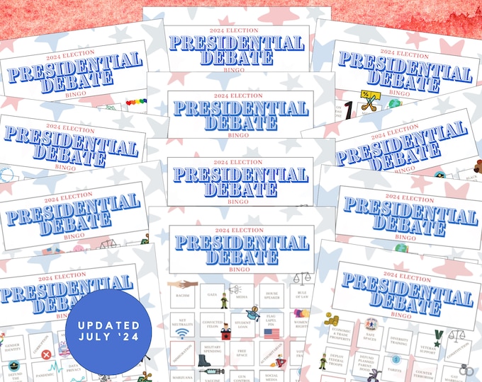2024 Presidential Debate Printable BINGO Pack of 6 | Election Debate ...