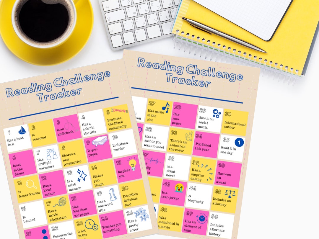 Printable Reading Challenge Tracker | 50 Books - Etsy