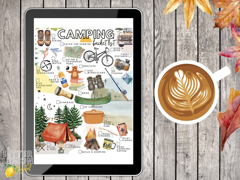 Printable Camping Bucket List: Outdoor Activities Checklist (PDF) - Etsy