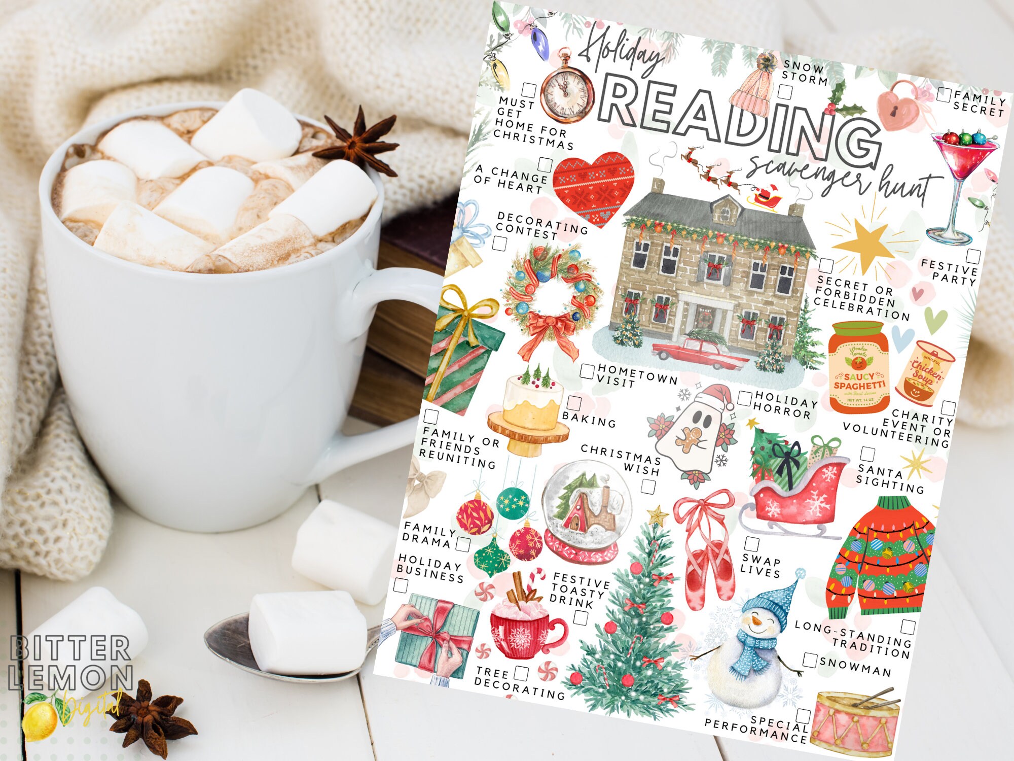 Printable Holiday Reading Scavenger Hunt Christmas Reading - Etsy