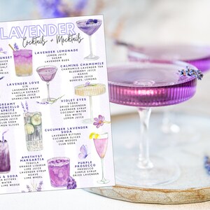 Printable Lavender Cocktails & Mocktails List | Floral Lavender Drink ...