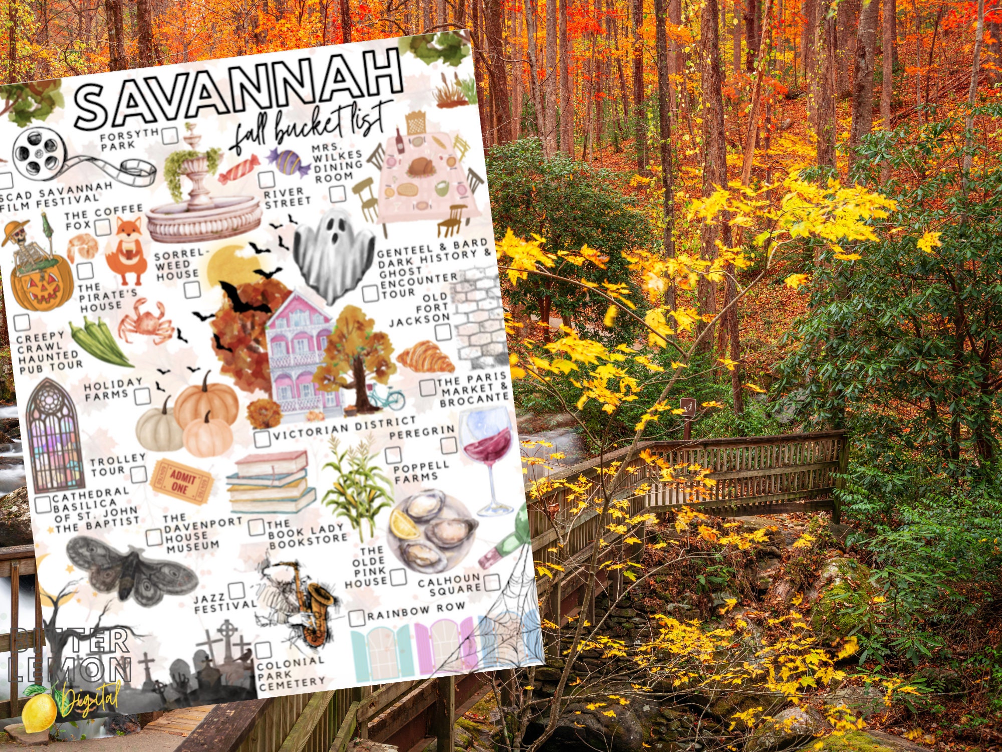Printable Savannah Georgia Fall Bucket List | Southern Seasonal Fall To ...