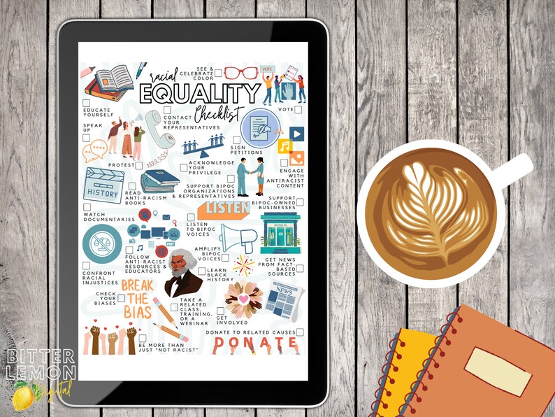 Printable Racial Equality Checklist | Racial Justice To-do List - Etsy