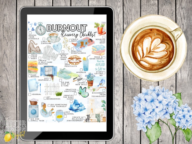 Printable Burnout Recovery Checklist | Burnout Self-care To-do List - Etsy