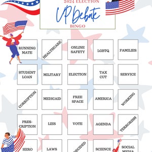 2024 Vice Presidential Debate Printable BINGO Pack of 6 | Election ...