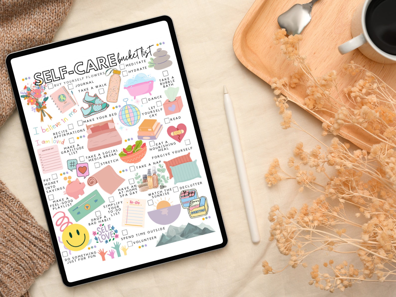 Printable Self-care Bucket List | Self-love To-do List - Etsy