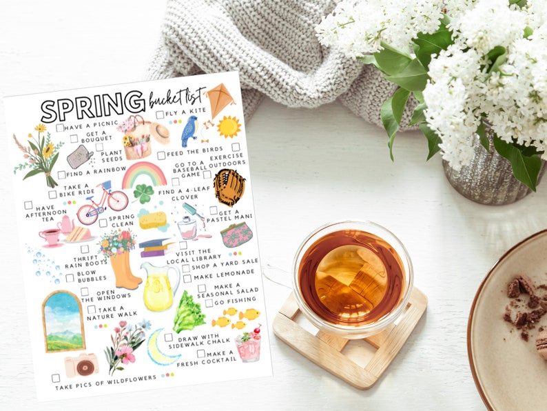 Printable Spring Bucket List Spring To-do List - Etsy
