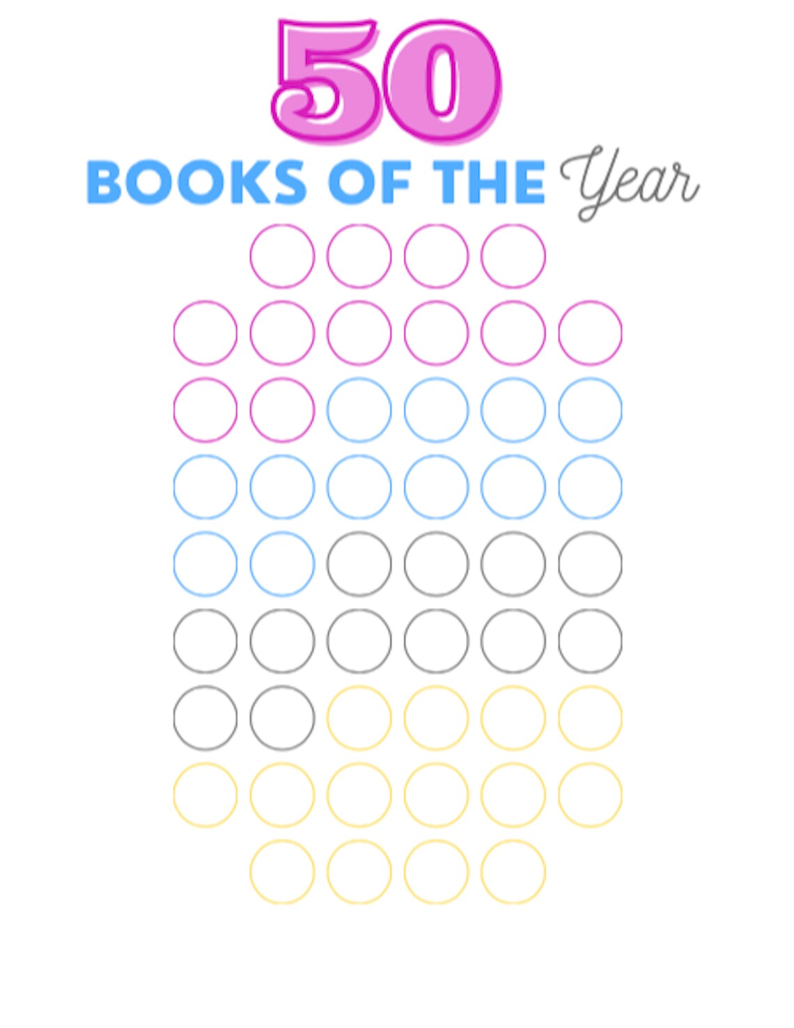 50 Book Tracker Printable Pages Seasonal - Etsy