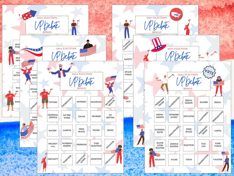 2024 Vice Presidential Debate Printable BINGO Pack of 6 | Election ...