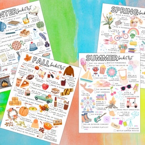 Seasonal Bucket List Bundle, Spring Summer Fall Winter Activities (4 ...