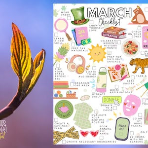 Printable March Checklist | March Bucket List - Etsy