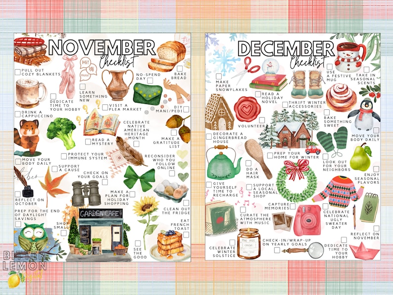 Printable Monthly Checklists Set of 12 | Annual Monthly Value Pack - Etsy
