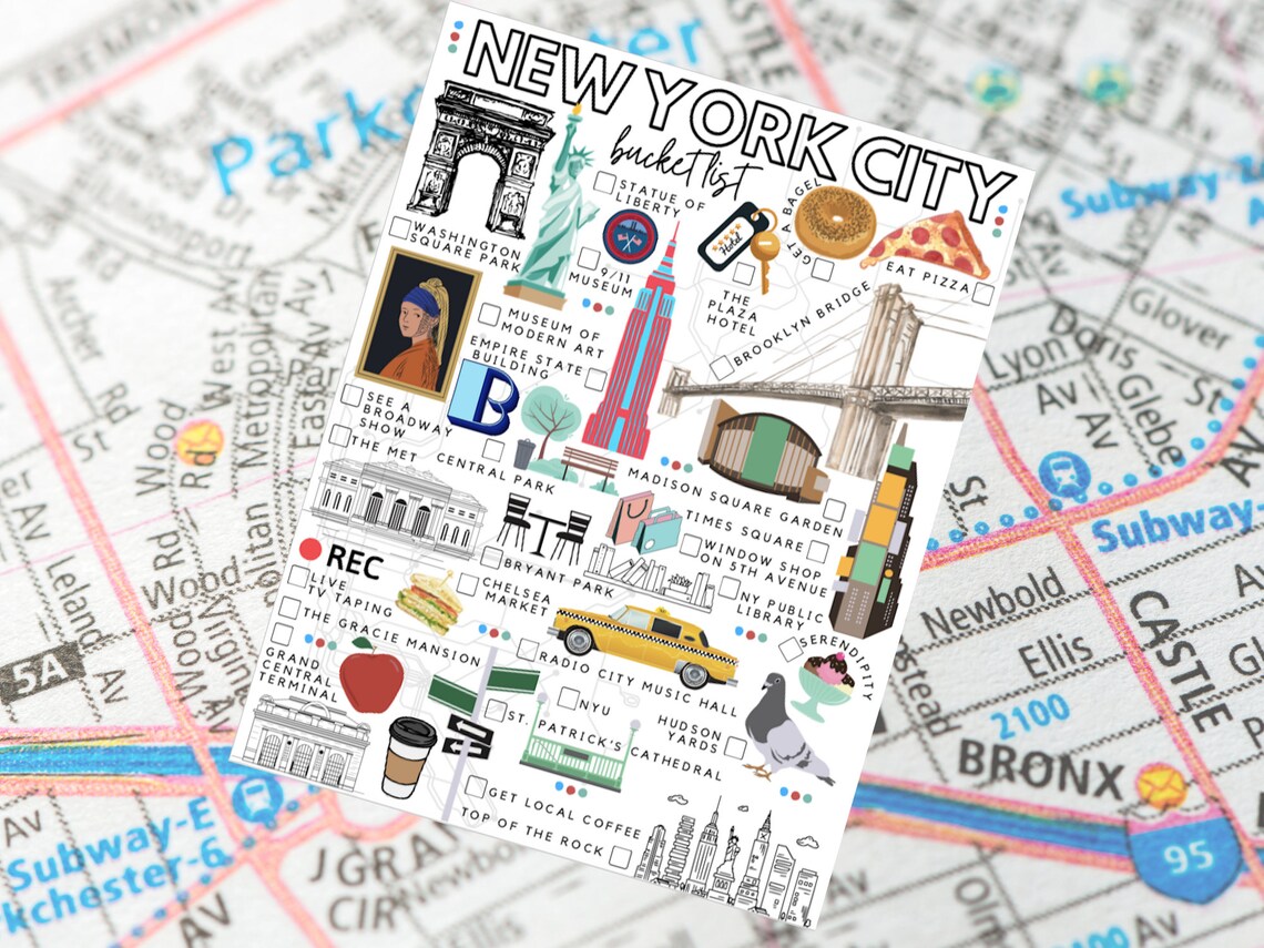 Printable New York City Bucket List NYC To-do List - Etsy