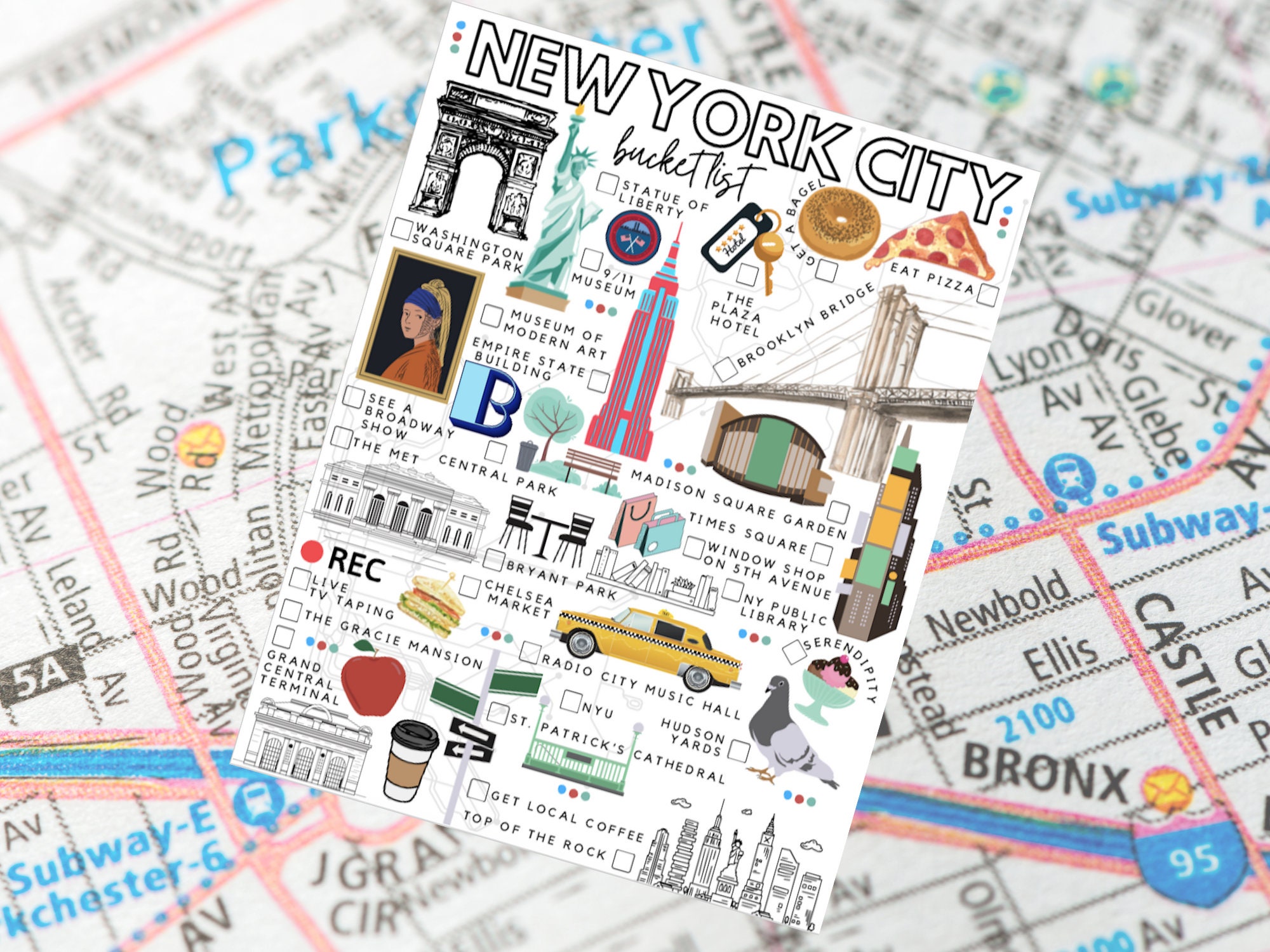 Printable New York City Bucket List NYC To-do List - Etsy