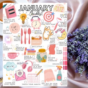 Printable January Checklist | January Bucket List - Etsy