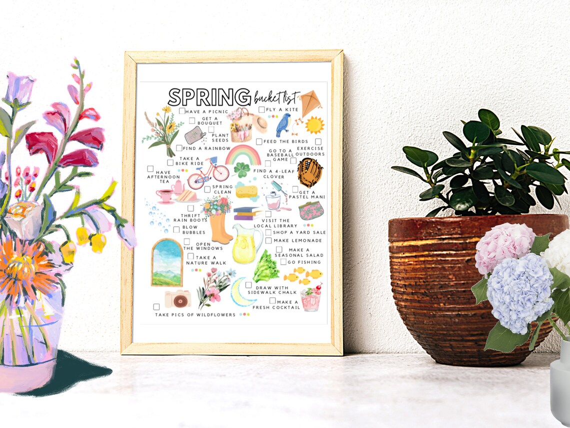 Printable Spring Bucket List Spring To-do List - Etsy