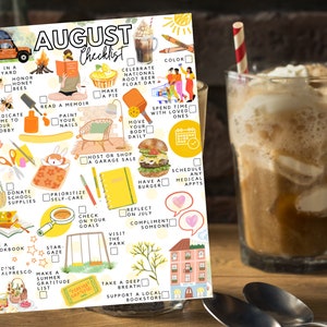 Printable August Checklist | August Bucket List - Etsy