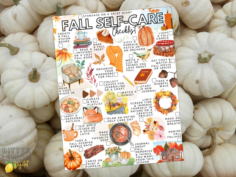 Printable Fall Self-care Bucket List | Autumn Self-love To-do List - Etsy
