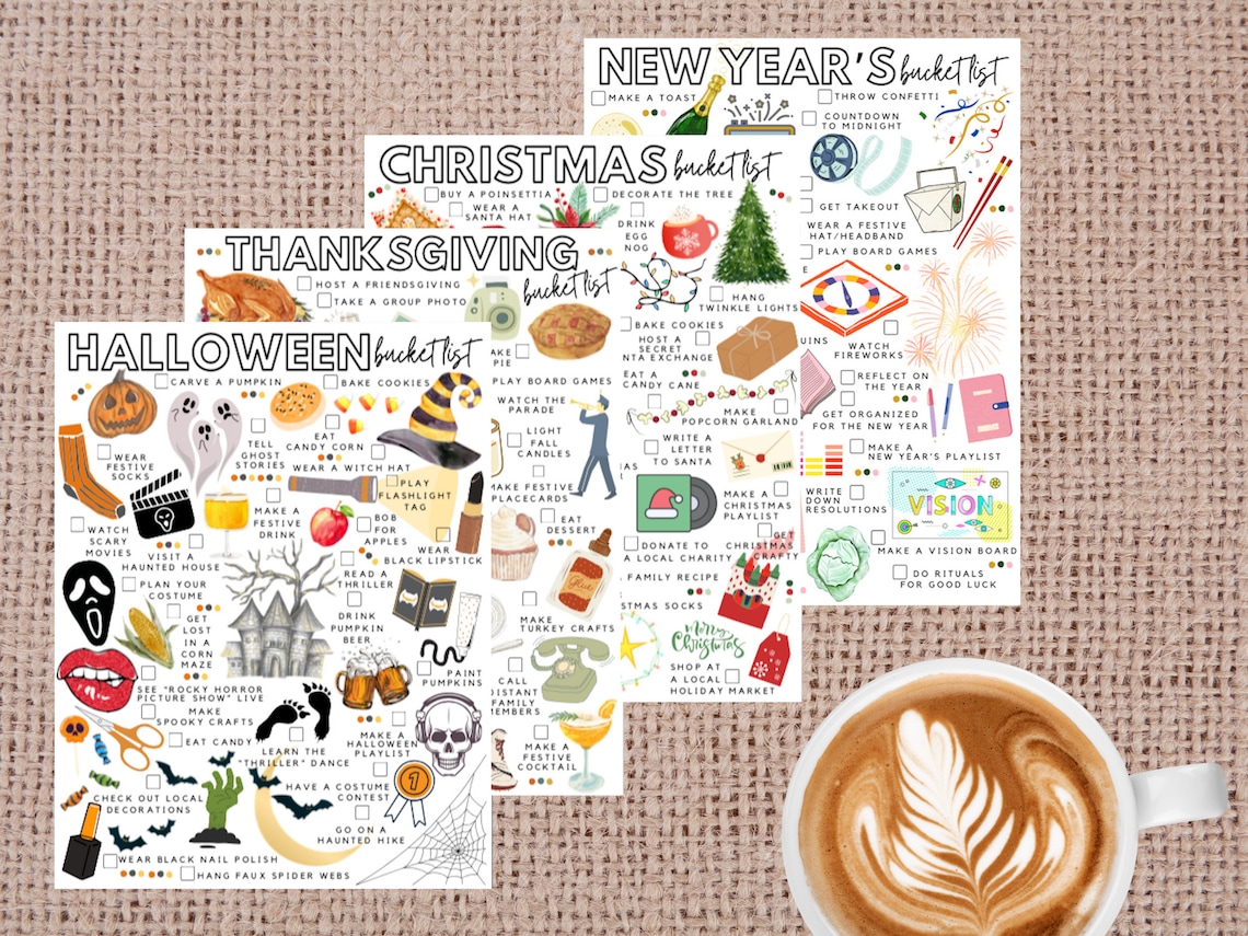 Printable Holiday Bucket List Value Pack of 4 Holiday To-do - Etsy