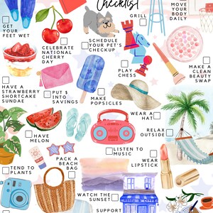 Printable July Checklist | July Bucket List - Etsy