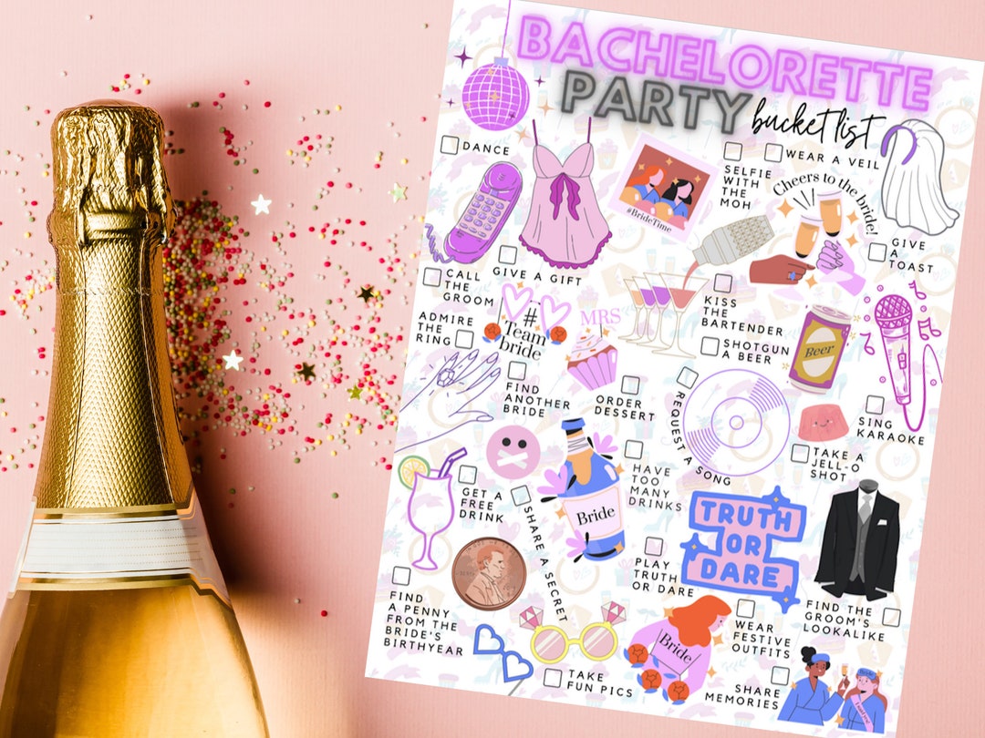 Printable Bachelorette Party Bucket List | Bachelorette Party To-do ...