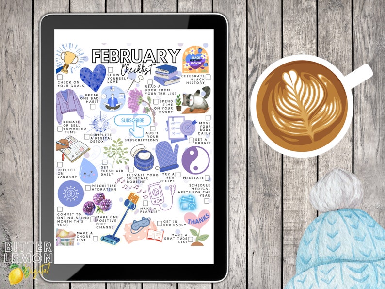 Printable February Checklist | February Bucket List - Etsy