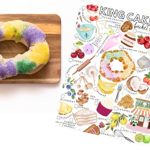 King Cake Bucket List Printable: Mardi Gras Foodie Checklist (PDF) - Etsy