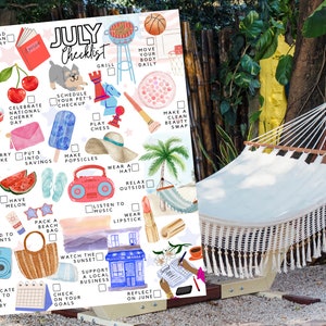 Printable July Checklist | July Bucket List - Etsy