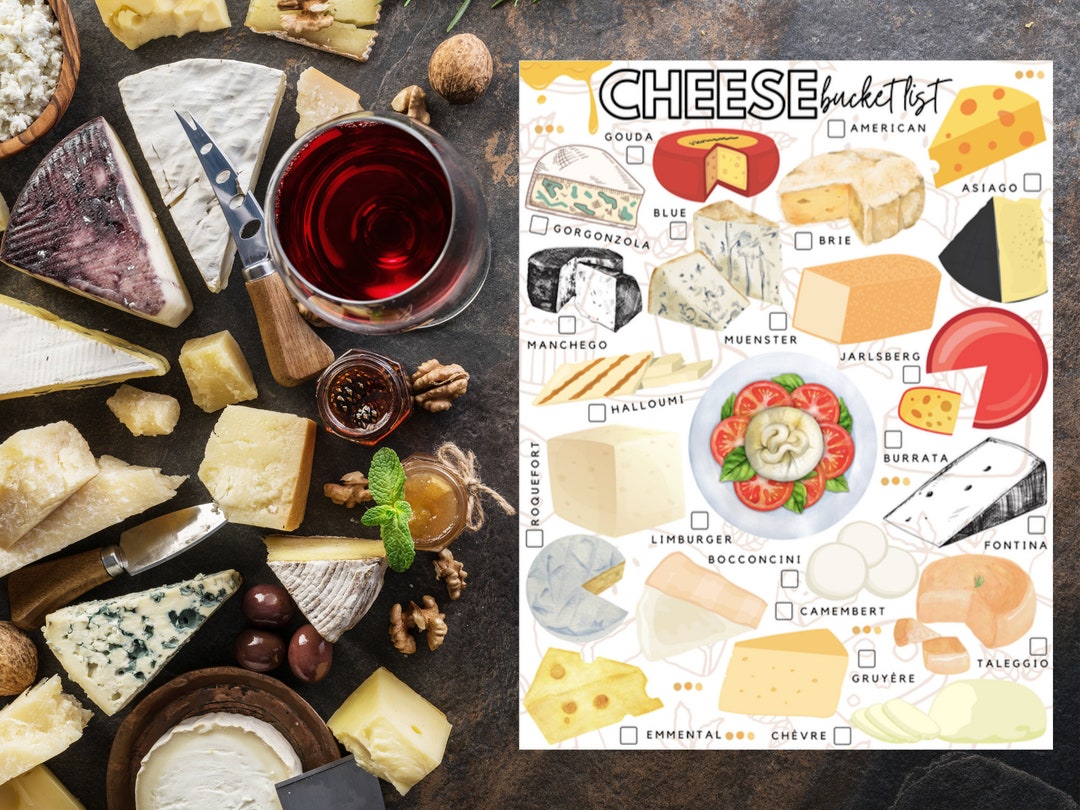 Printable Cheese Bucket List | Cheese To-eat List - Etsy