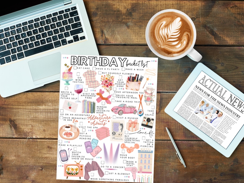 Printable Birthday Bucket List: Fun Birthday Activities (PDF) - Etsy