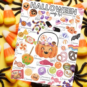 Printable Halloween Candy List | Trick-or-treat Candy Checklist - Etsy