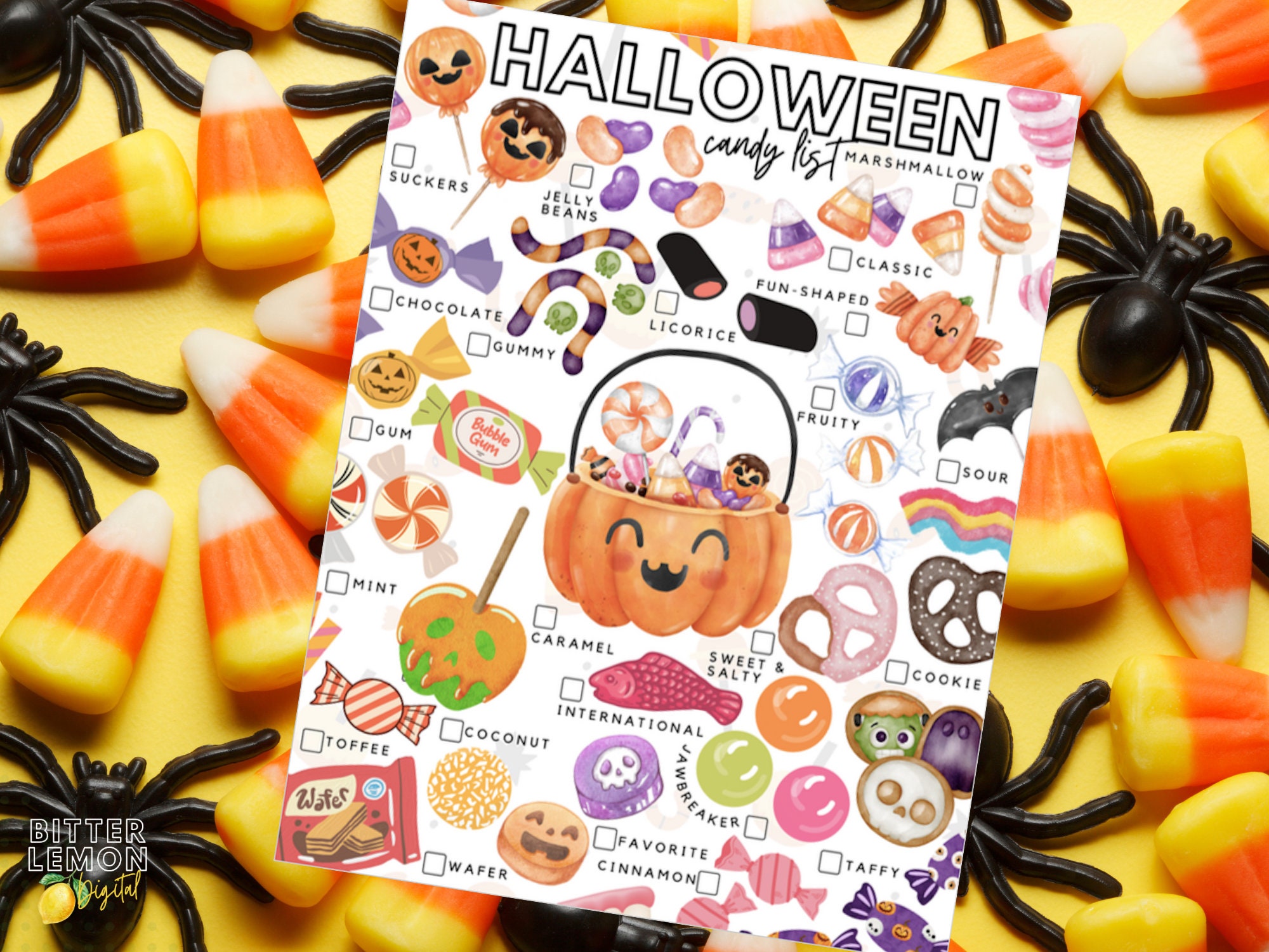 Printable Halloween Candy List | Trick-or-treat Candy Checklist - Etsy