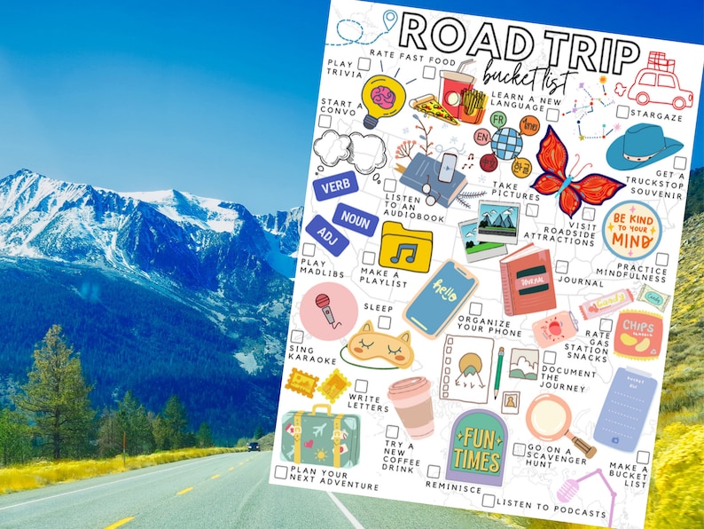 Printable Road Trip Bucket List Road Trip To-do List - Etsy