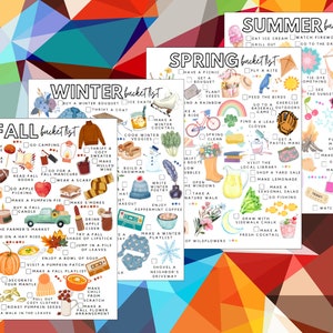 Printable Seasonal Bucket List Value Pack of 4 | Seasonal To-do Lists ...