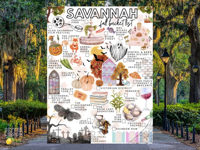 Printable Savannah Georgia Fall Bucket List | Southern Seasonal Fall To ...