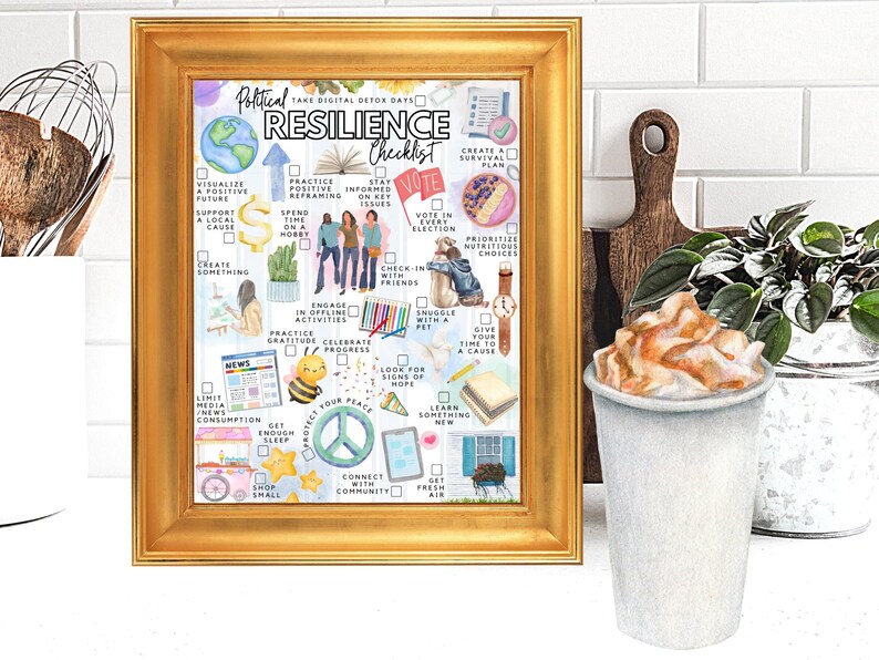 Printable Political Resilience Checklist | Political Self-care To-do ...