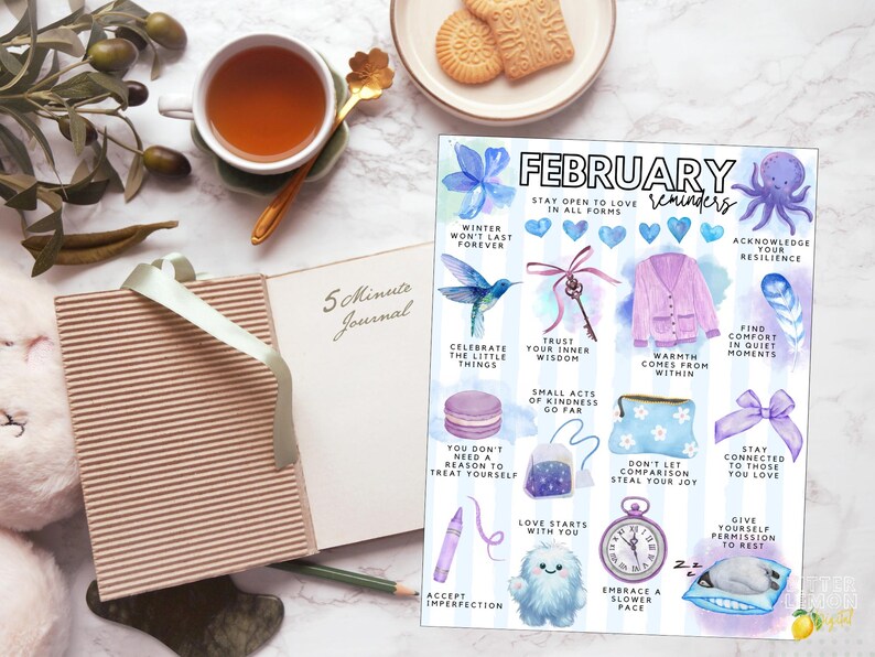 Printable February Reminders List | February Affirmations - Etsy