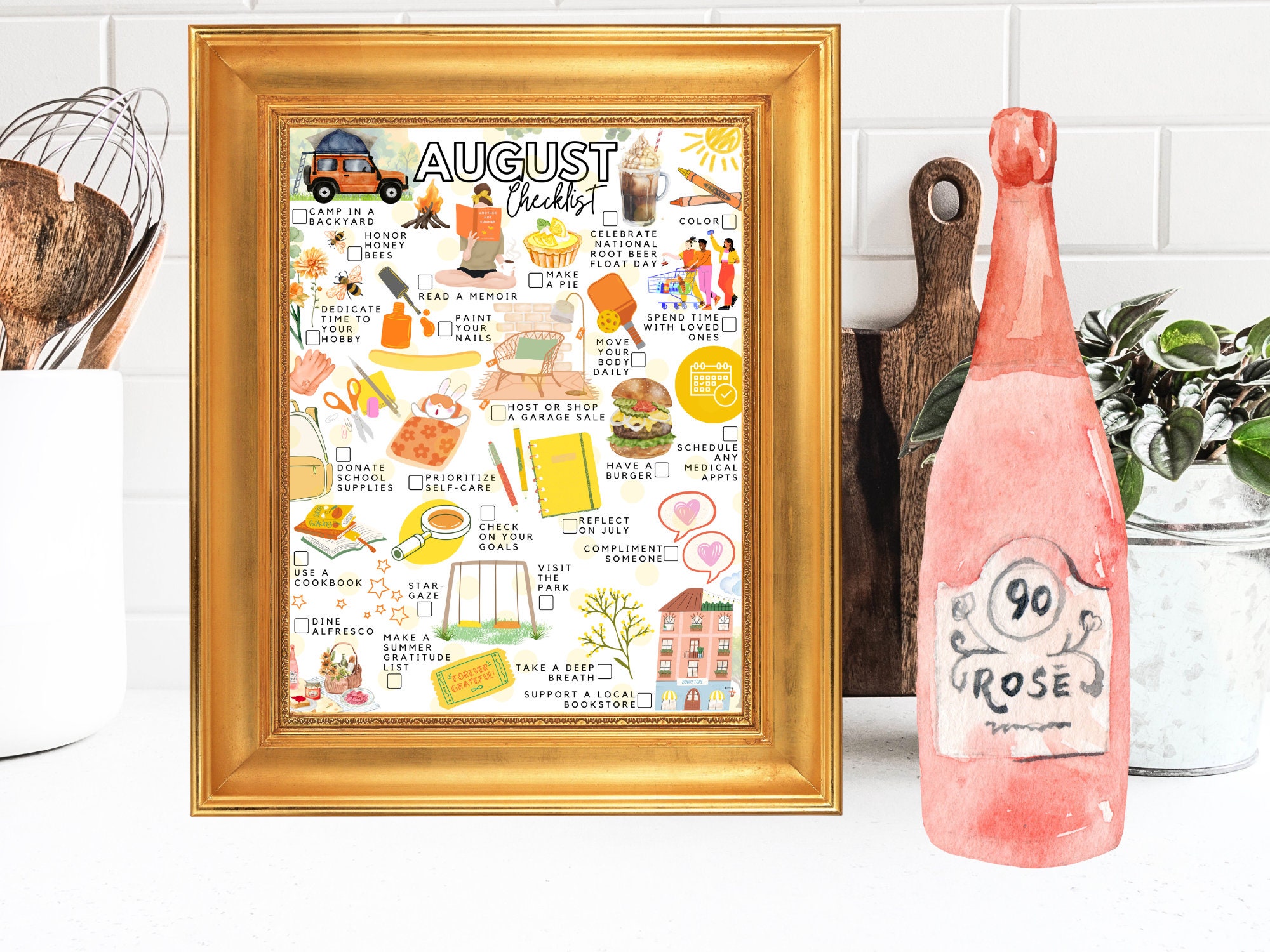 Printable August Checklist August Bucket List - Etsy