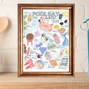 Pool Day Bucket List Printable | Summer Pool Activities Checklist PDF ...