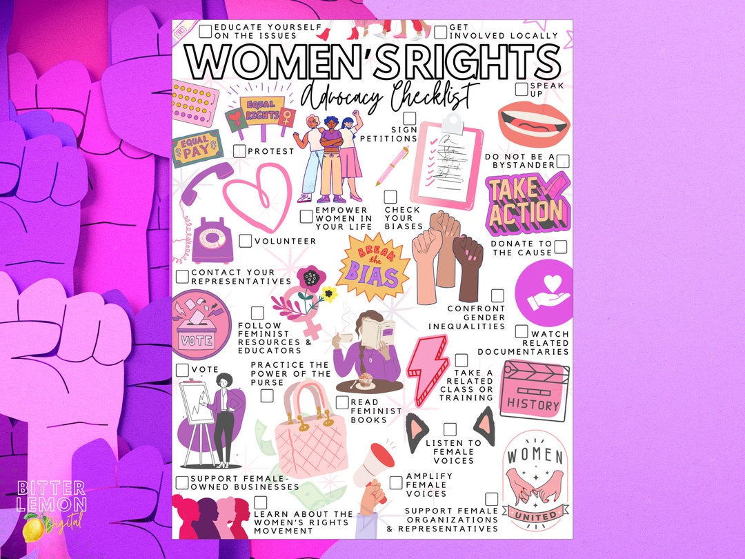 Printable Women's Rights Checklist | Female Advocacy To-do List - Etsy