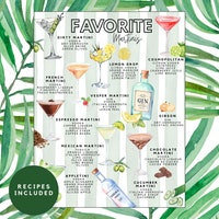 Martini Bar Drink Menu Template - Etsy