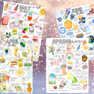 Printable Monthly Spring Checklist Value Pack | April May June Q2 ...