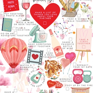 Printable Valentine's Day Bucket List | Valentine's Day To-do List - Etsy