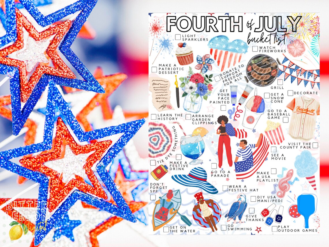Fourth of July Bucket List: 20+ Festive Activities (PDF Download) - Etsy