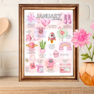 Printable January Reminders List | January Affirmations - Etsy